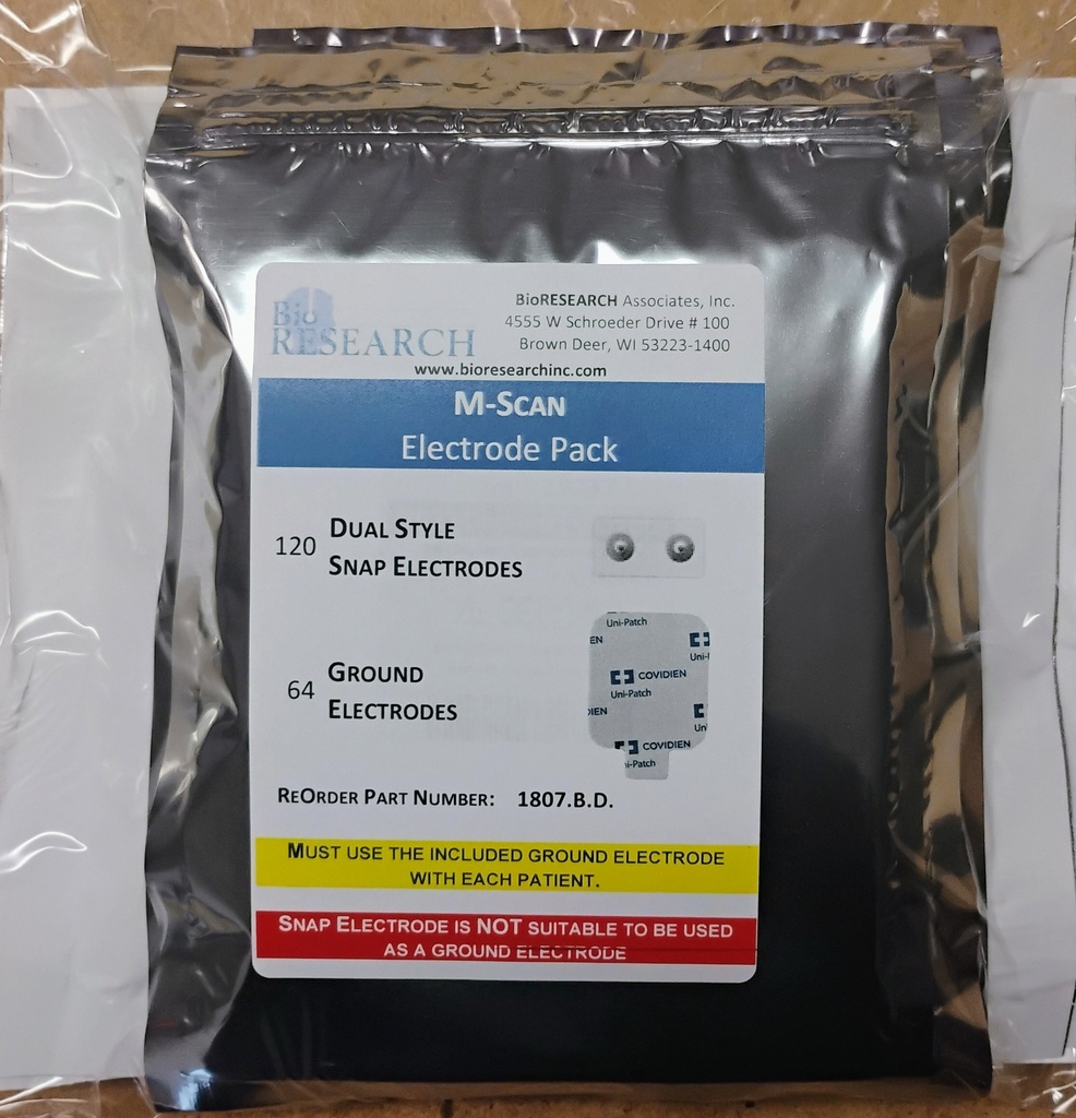 ELECTRODE PACK: DUAL STYLE: 120 COUNT: M-SCAN | Bioresearch